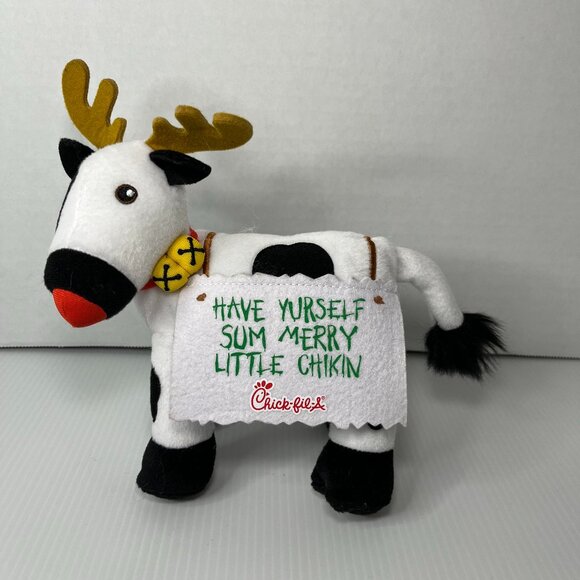 chick fil a | Toys | Chick Fil A Cow Plush Christmas Plush Rudolph Red ...